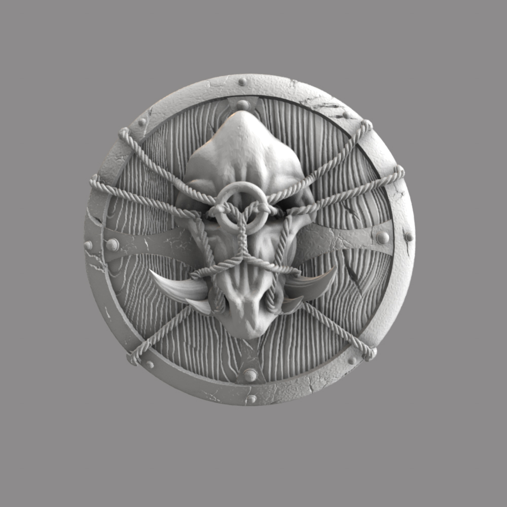 Pig Warrior Shield – Dusk Till Dawn Studio