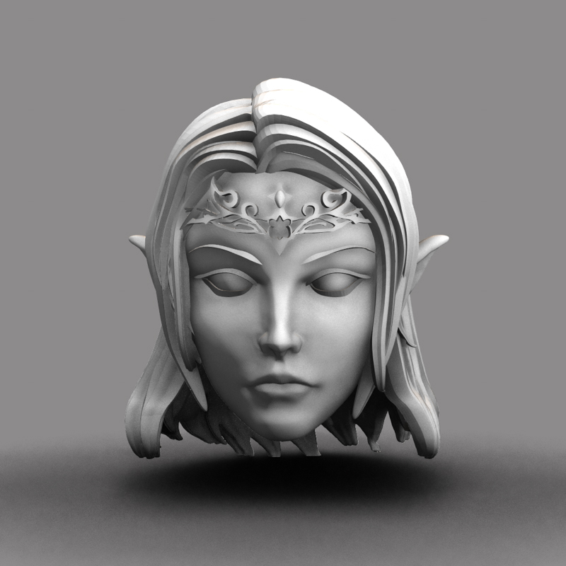 Female Elf Archer Head – Dusk Till Dawn Studio