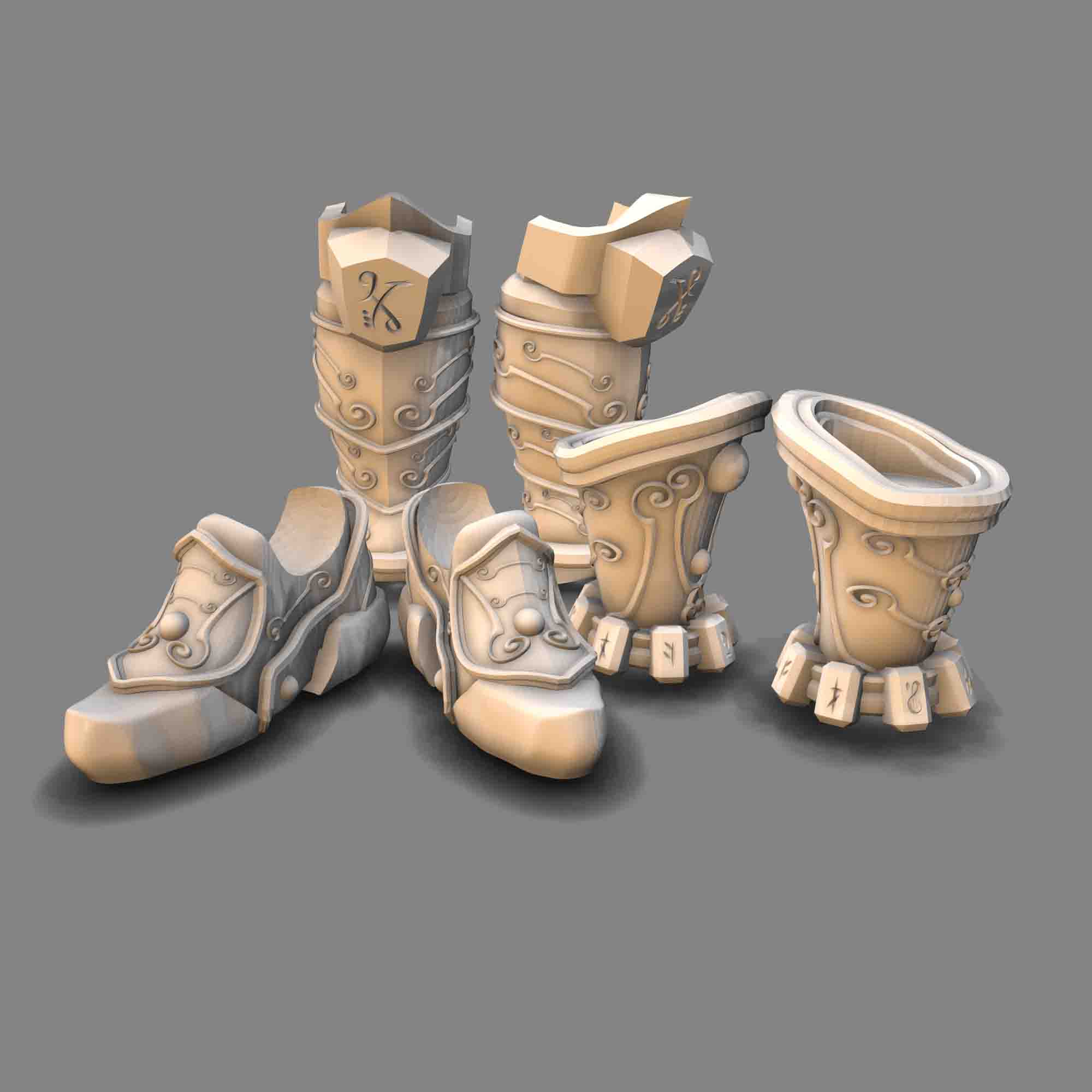 Female Monk Feet, Lower Legs And Arms Plate - Mythic Legions - Dusk ...